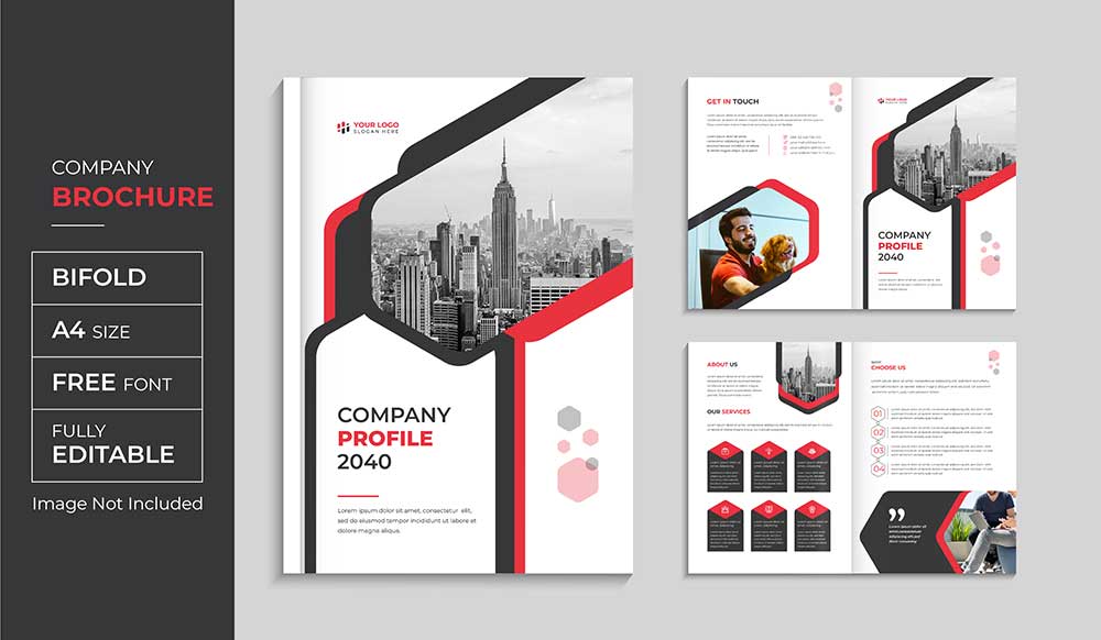 قالب رایگان بروشور سایز A4 پروفایل شرکت - GFXtreme